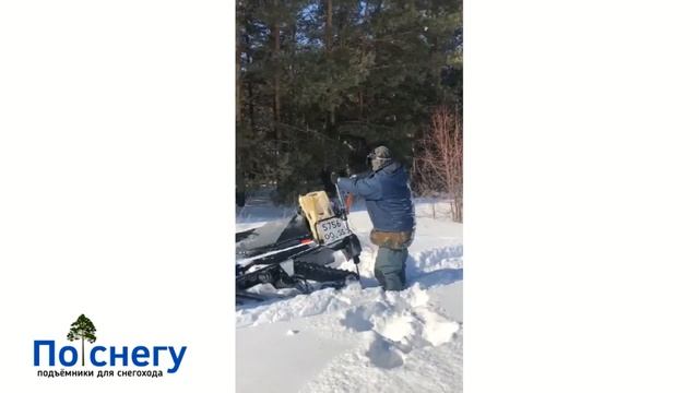 Вытаскиваем Тайгу "Барс-850" с помощью подъёмника для снегохода от ПО-СНЕГУ.РУ