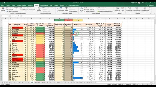 Урок № 13 Склад, учет товаров в Excel