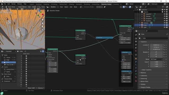 19. Combining Distance Fields. BLENDER GEOMETRY NODES LEARNING