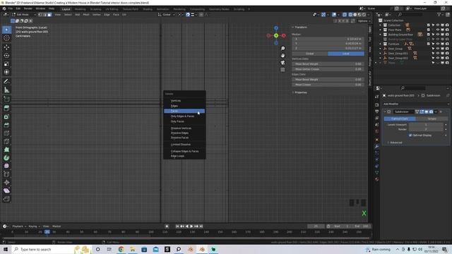 19 - Door Handle and Mirror. CREATING A MODERN HOUSE in Blender