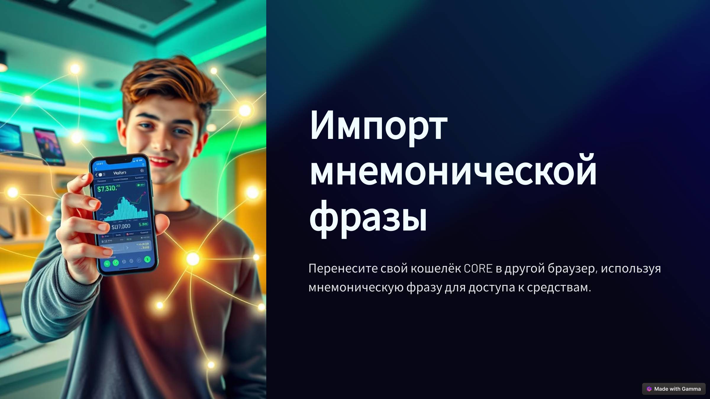 Импорт мнемонической фразы