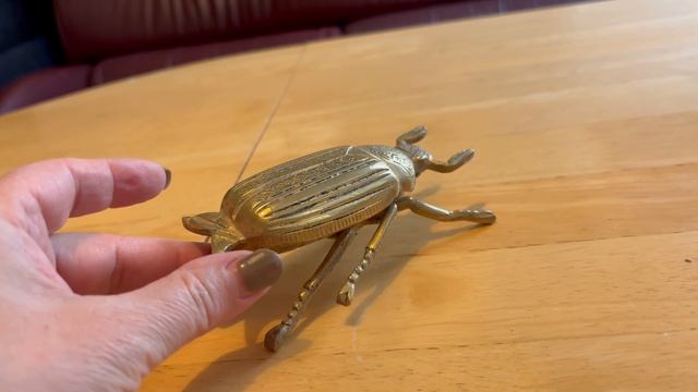Уникальная пепельница Жук-Скарабей. Латунь.  Антиквар