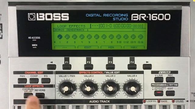 Boss BR 1600 How to add Reverb, Delay and Chorus Loop effects
