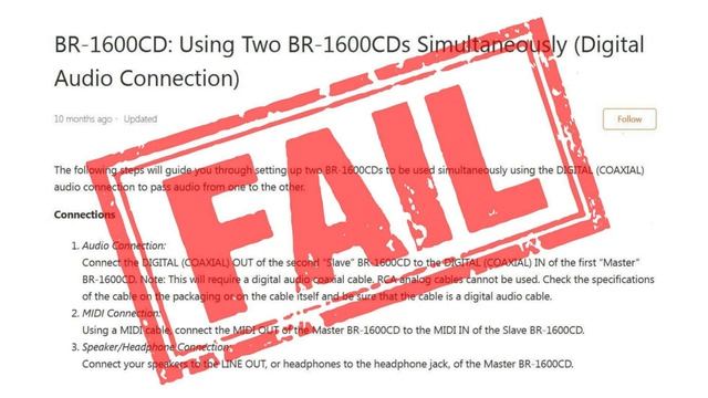 Boss BR 1600 - How to Sync Two BR1600's Together