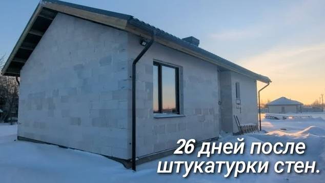 26 дней после штукатурки стен.