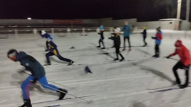 31.01.2023 Интересные лыжные эстафеты на тренировке биатлонной