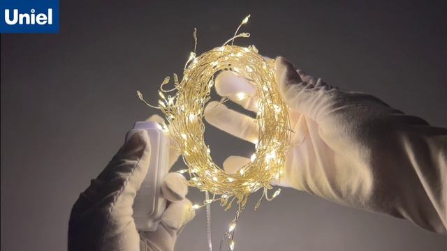 Новогодняя гирлянда на ёлку Uniel ULD-S1000-250/DTA WARM WHITE IP20 DEWDROP UL-00012124