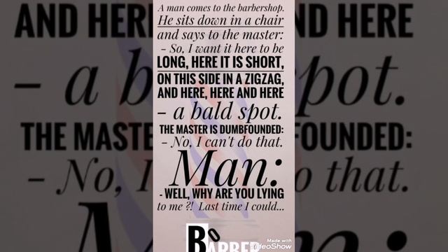 #Анекдот #лучшее за неделю #1 #юмор на канале #barber Bo