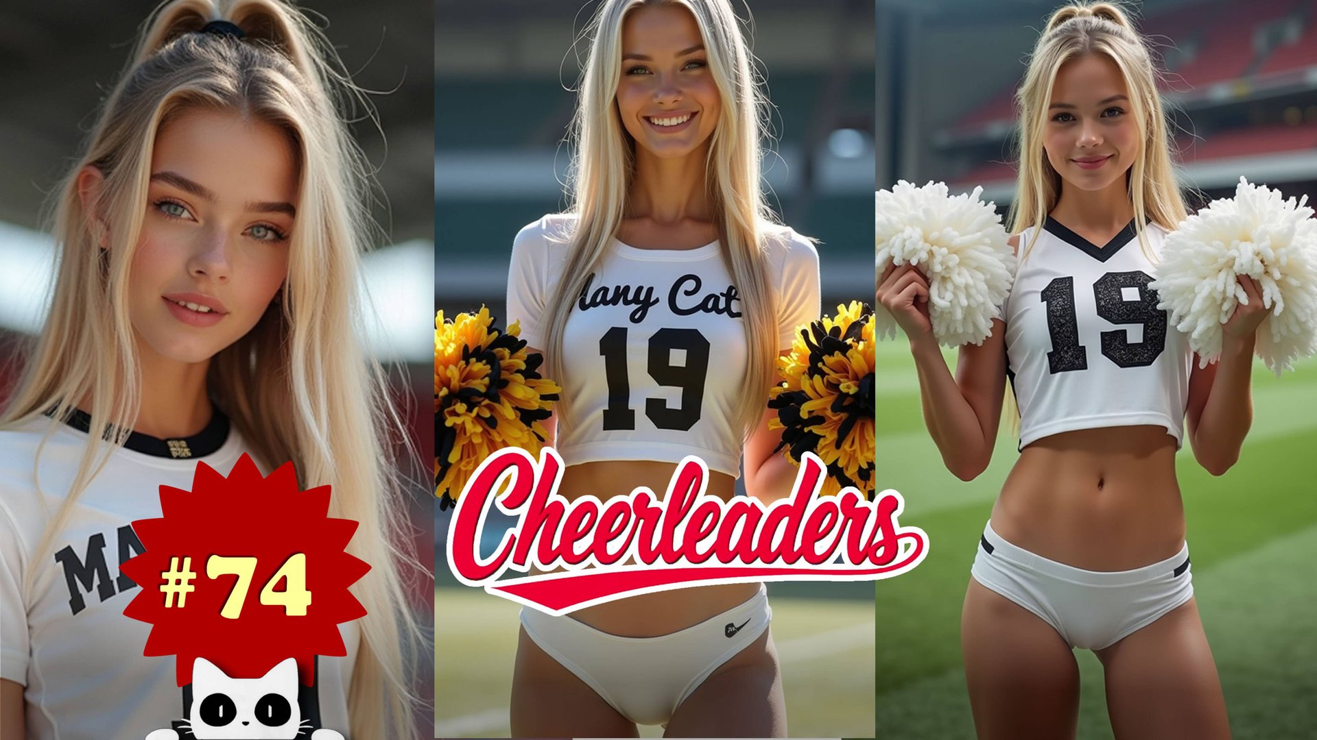 Cheerleaders. AI Lookbook girl in 4K. Girl 19 y. o. №74