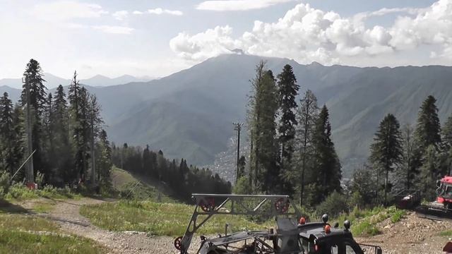 Канатная дорога "Красная поляна" 2021г., водопад "Поликаря", пик "Чёрная пирамида".