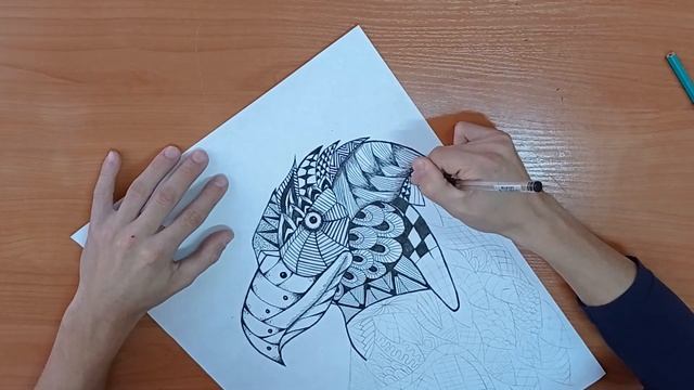 Рисование ручкой, штриховка (орел)