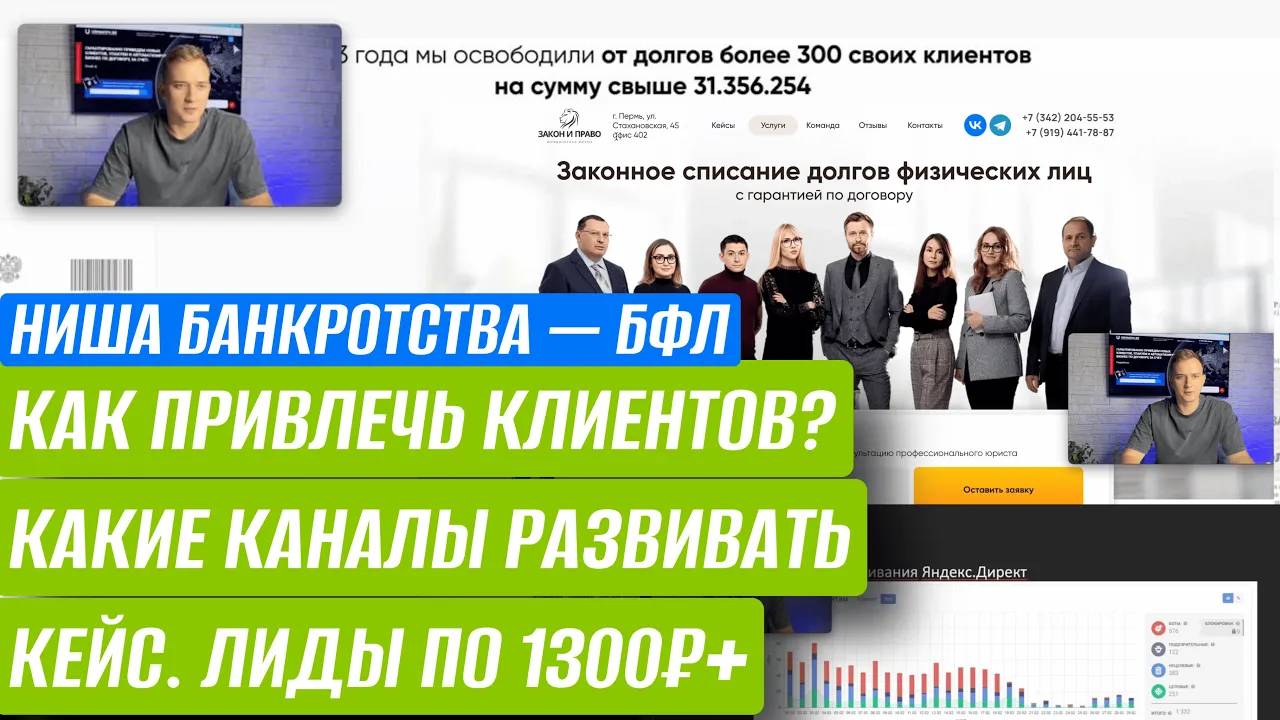 КЕЙС "КАК ПРИВЛЕКАТЬ КЛИЕНТОВ НА БАНКРОТСТВО ФИЗИЧЕСКИХ И ЮРИДИЧЕСКИХ ЛИЦ. ЛИДОГЕНЕРАЦИЯ"