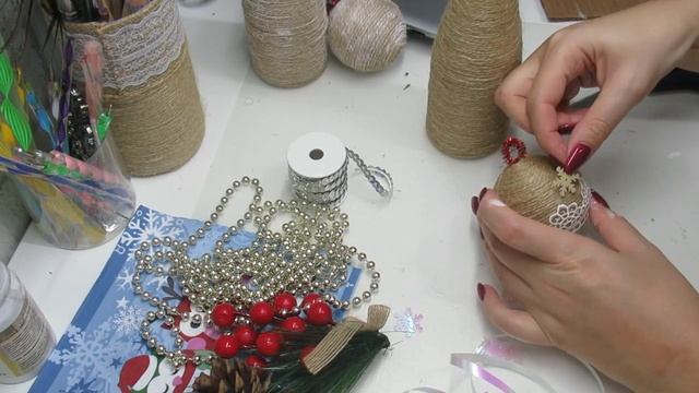 Новогодний декор шампанского+ шарики!