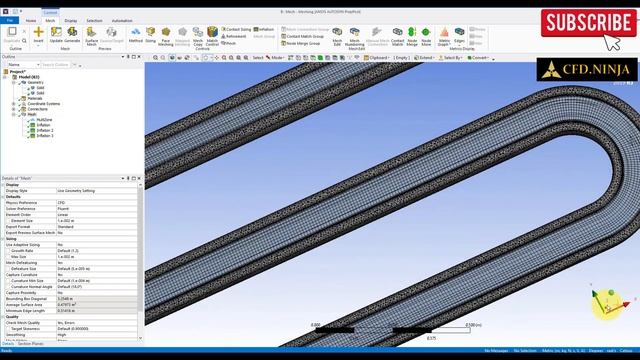 ANSYS FLUENT Tutorial - Heat Transfer & CounterFlow - (Ansys Meshing) - Part 2_3