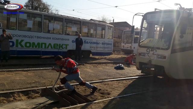 Рекорд Буксировка 20 тонного трамвая при собственном весе 75 кг