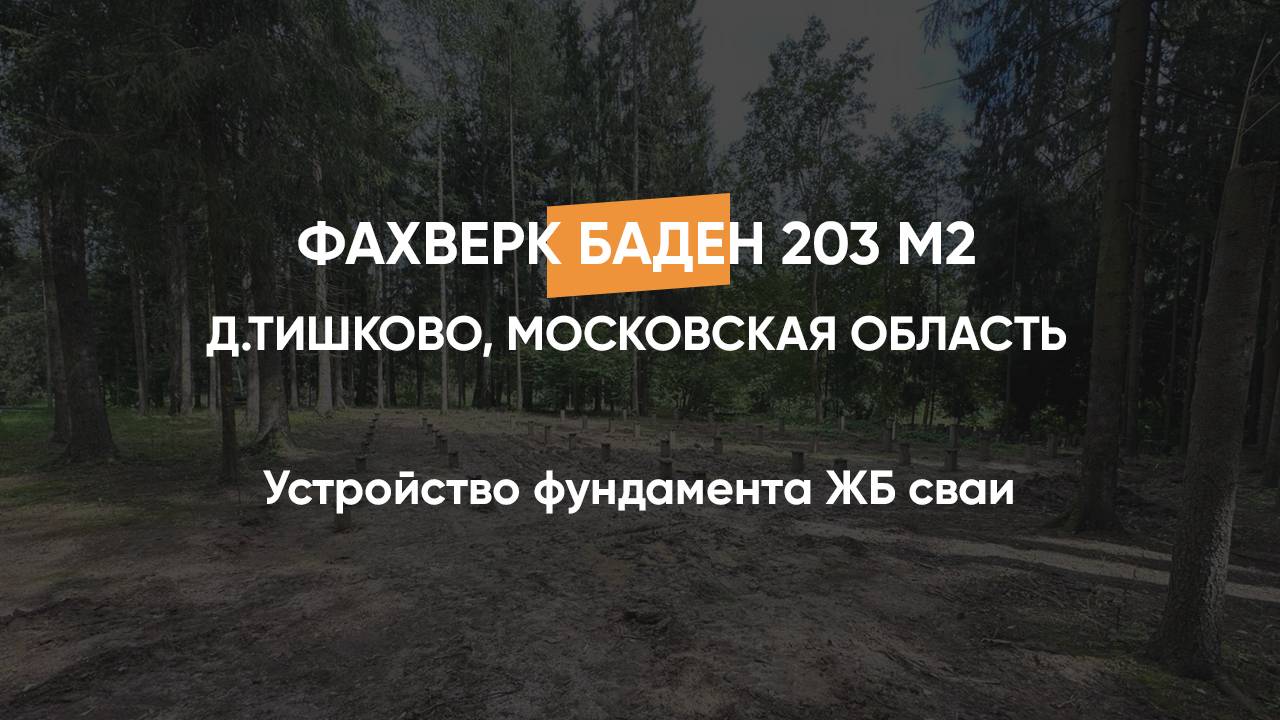 Устройство фундамента, ЖБ сваи для дома в стиле фахверк 203 м2 д.Тишково, Московская обл, 25.08.2024