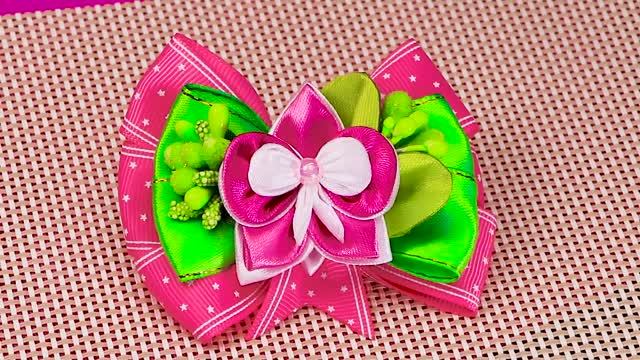 БАНТИКИ С ОРХИДЕЯМИ ИЗ ЛЕНТ.ОРХИДЕЯ КАНЗАШИ МАСТЕР-КЛАСС.🌺Мария Калугина.