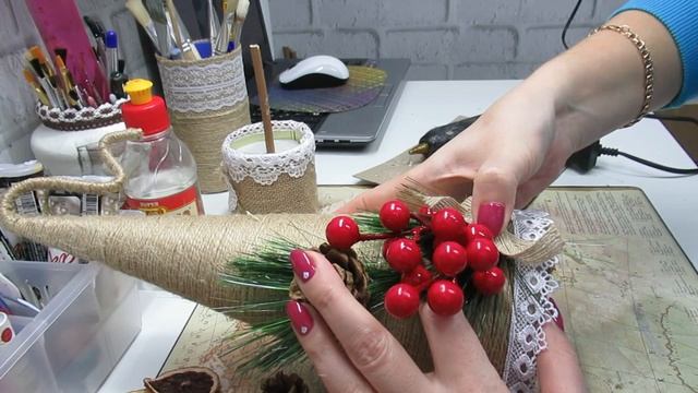 Елка из шпагата! Мастер класс!