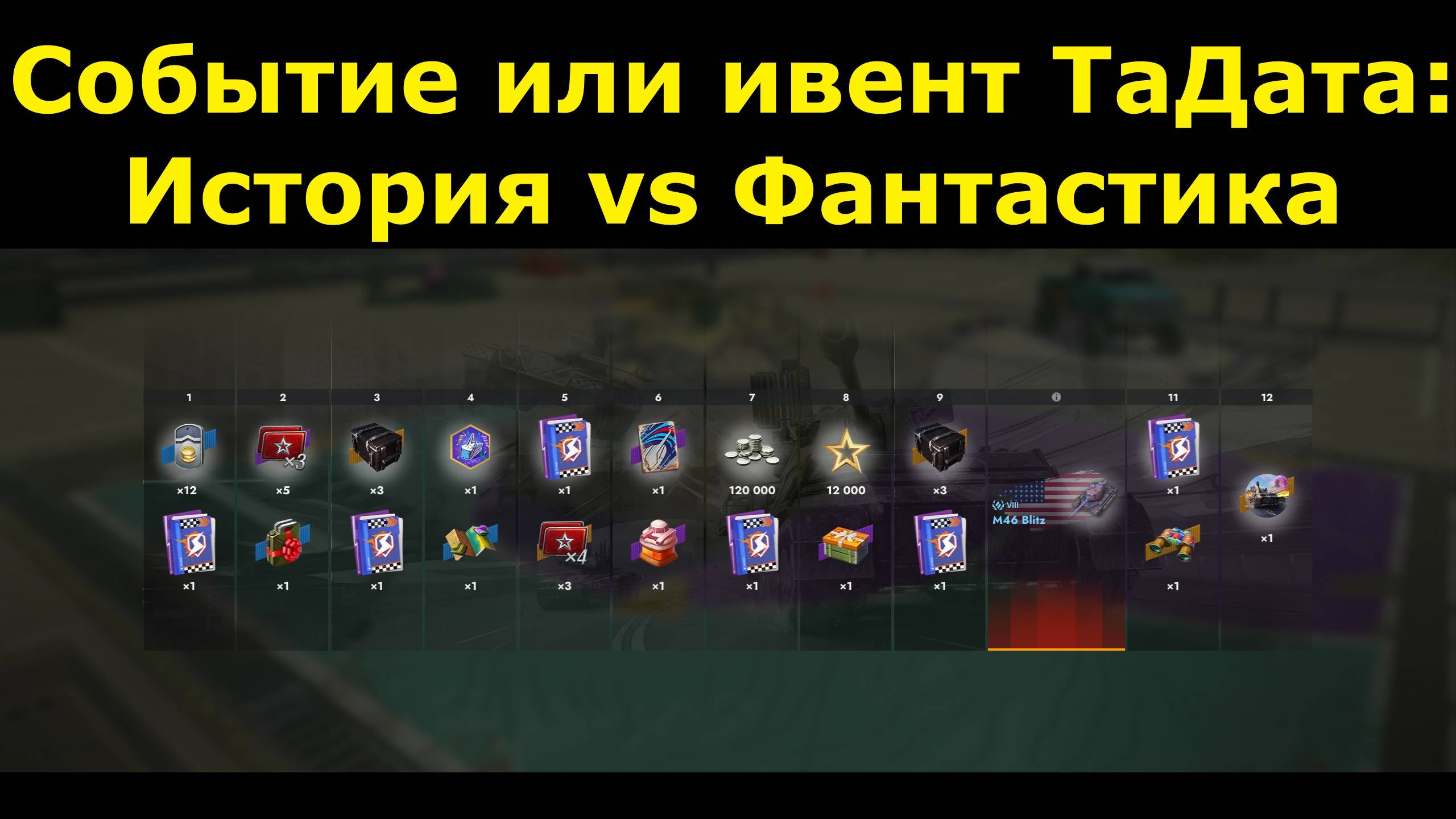 Событие или ивент ТаДата: История vs Фантастика - Новый танк плюс ресурсы в Tanks Blitz #tanksblitz