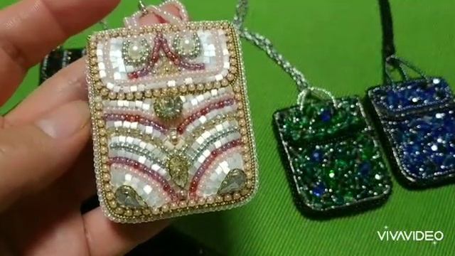 Кулон СУМОЧКА  своими руками. Разные варианты расшивки. Архив 2020г.