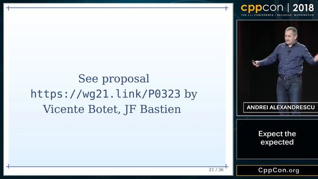 Andrei Alexandrescu “Expect the expected” CppCon 2018