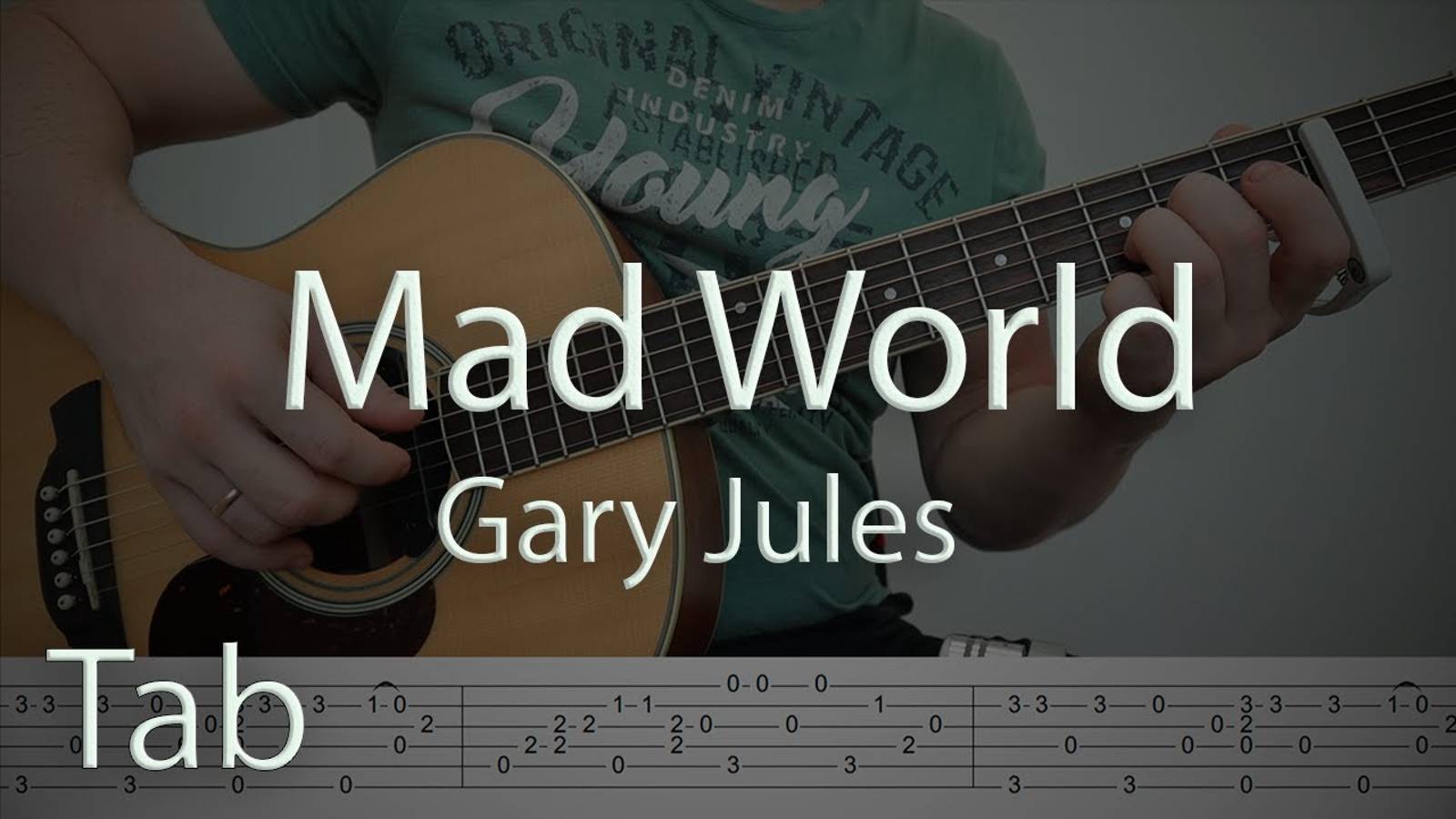 Mad World - Gary Jules / Guitar Tabs Tutorial