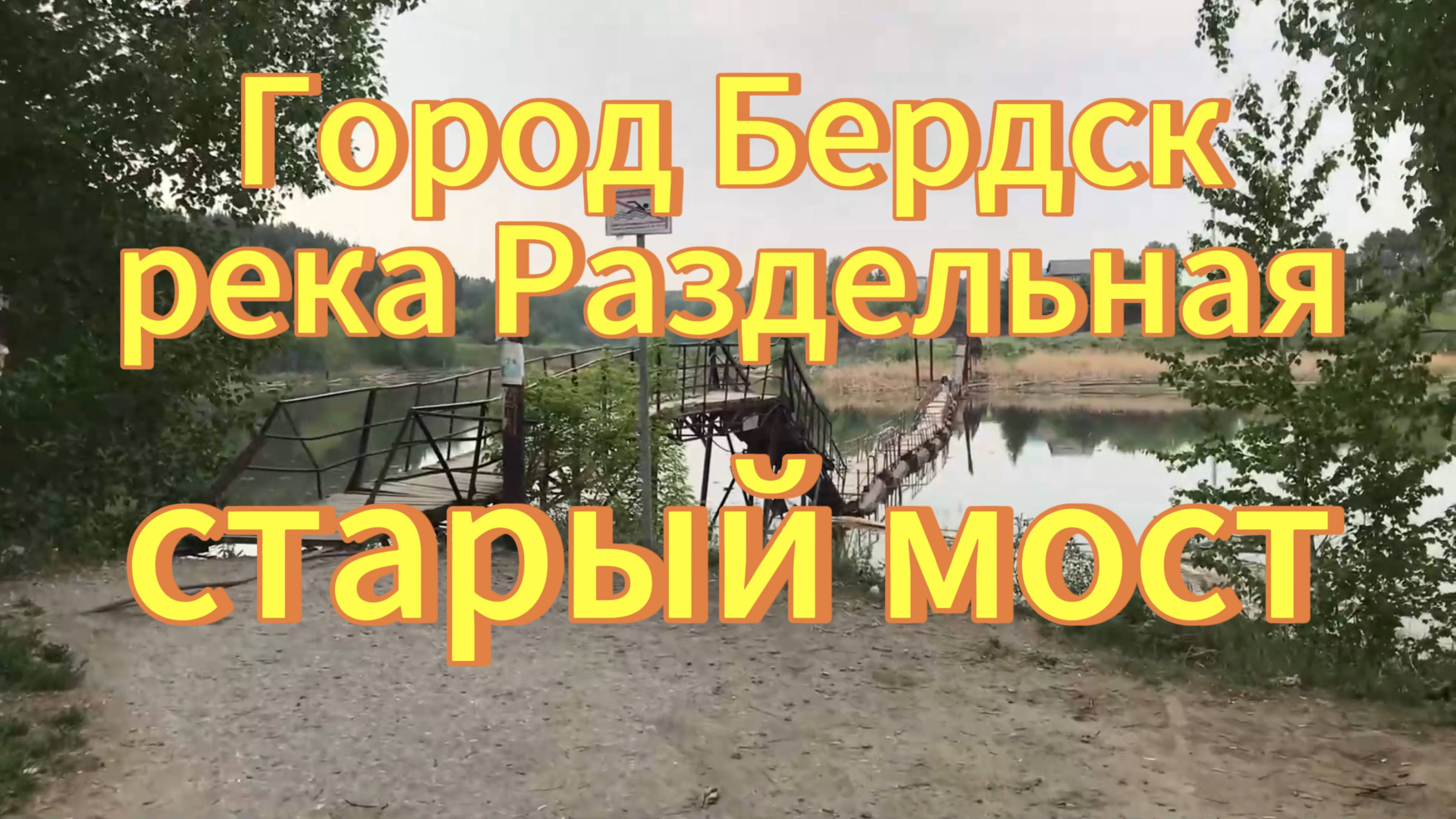 Город Бердск. Река Раздельная(Гумёнка). Старый мост через речку.  Природа Новосибирской области.