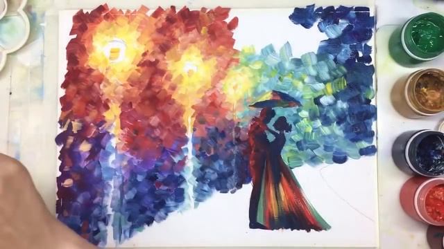 «Пейзаж. Осенняя свадьба. Афремов|» ГУАШЬ | Сезон 4-9 |Мастер-класс ДЕМО