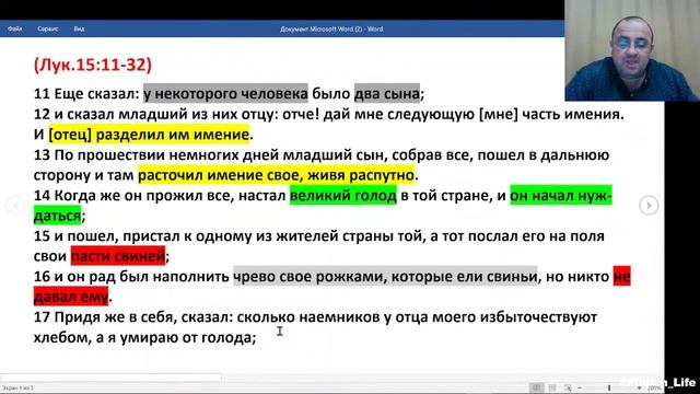 Библейские чтения! Притча о блудном сыне
