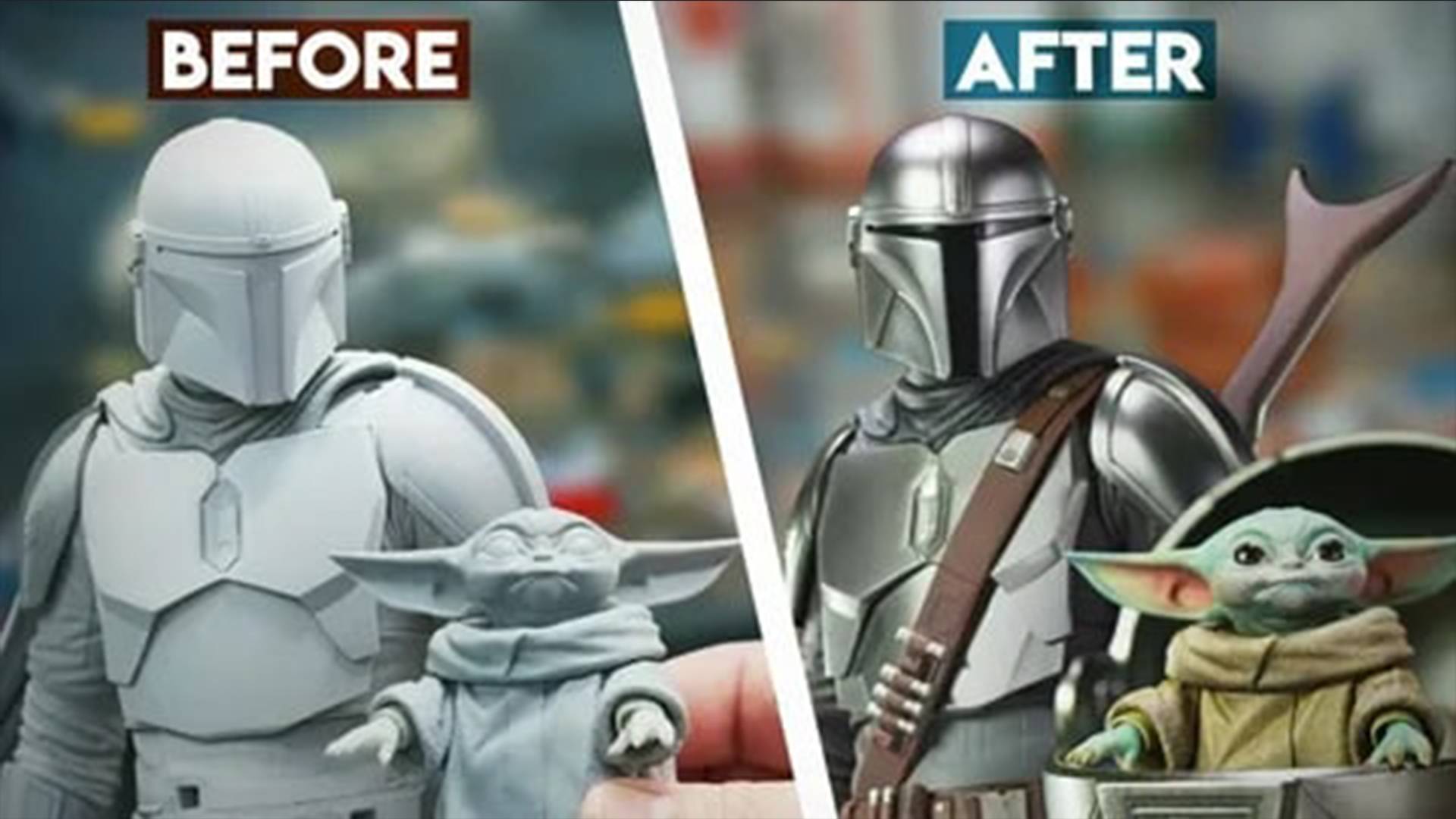 Покраска фигурки Мандалорца Премиум-формата за кулисами