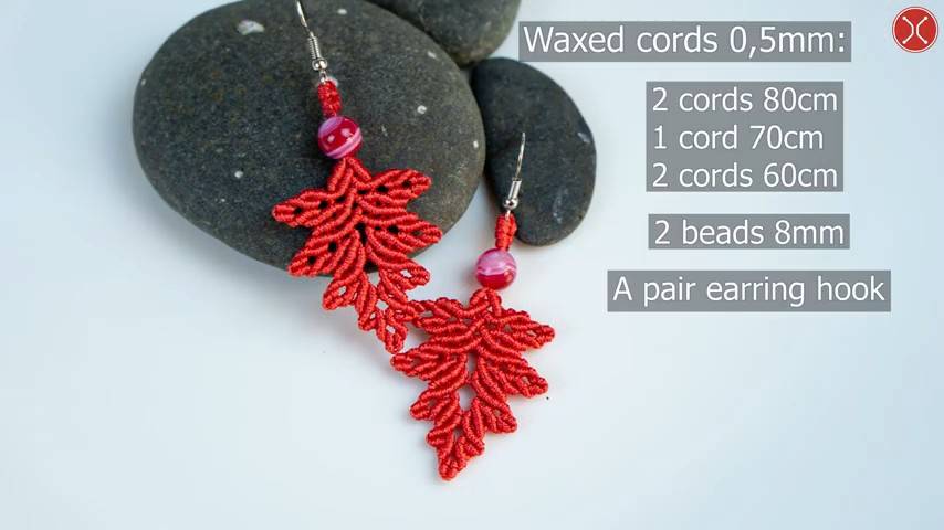 Macrame tutorial： How to Make Macrame Leaf Earrings ｜ Hướng dẫn làm hoa tai chiếc lá(1)