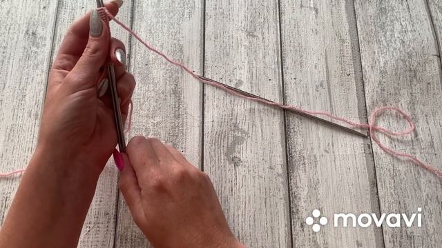 Наборный край с открытыми петлями. Как набрать петли на спицы.