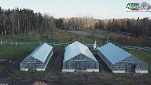 Зимние теплицы Атлант Готические из поликарбоната для бизнеса