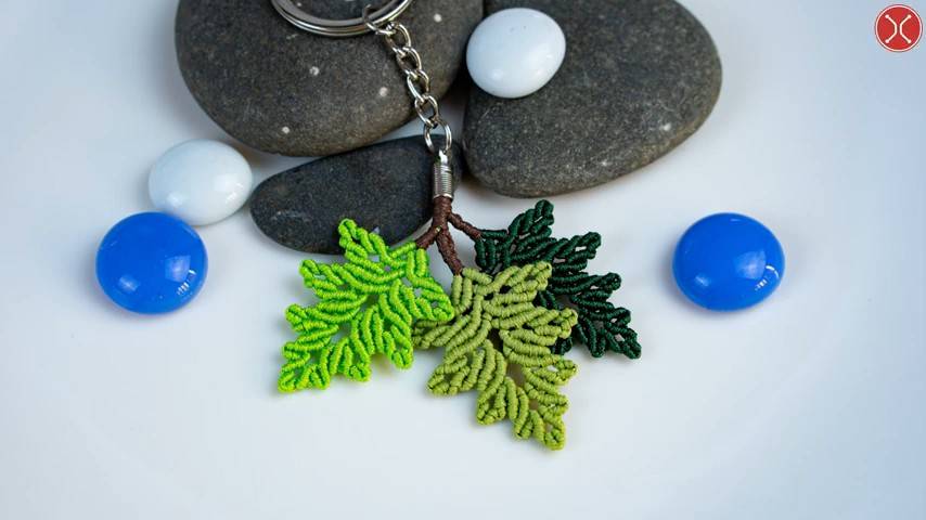 Macrame tutorial： 🍁 Macrame Leaf Keychain, Necklace, Leaves Tutorial - Hướng dẫn thắt mó