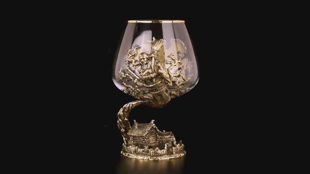 Бокал для коньяка Русские сказки (Латунь, стекло)