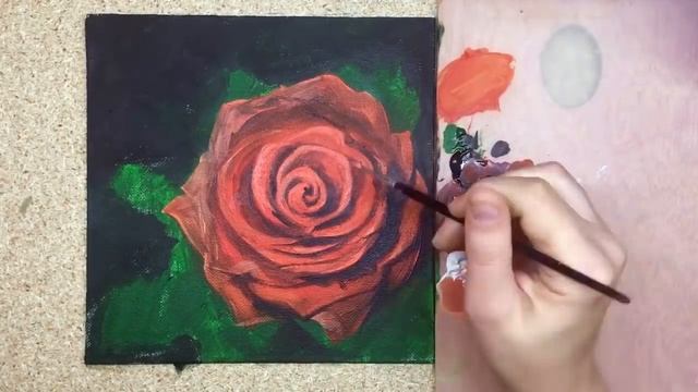 «Цветы.Красная роза» как нарисовать. ЛЕССИРОВКААКРИЛ | Сезон 2-8 |Мастер-класс ДЕМО