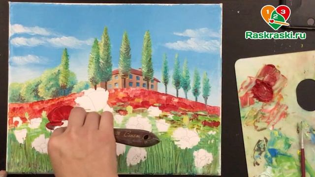 «Пейзаж. Маковые поля - 3» как нарисовать пейзаж МАСЛО | Сезон 1-3 |Мастер-класс