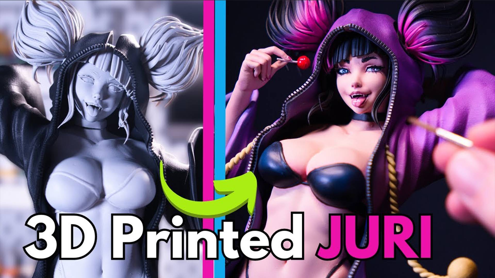 3D Печать JURI в пижаме Street Fighter 6