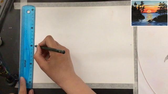 «Пейзаж. Закат на море 2» как нарисовать ГУАШЬ | Сезон 1-14 |Мастер-класс для начинающих