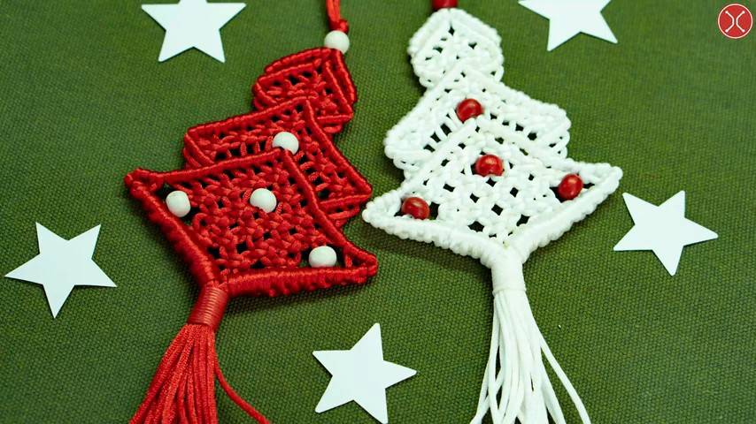 Macrame tutorial： DIY Christmas Tree Macrame ｜ Hướng dẫn thắt cây noel treo cây thông