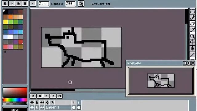 Aseprite – как анимировать собачку