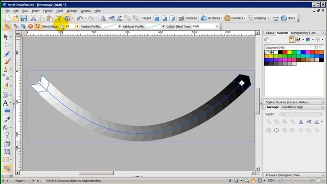 Serif DrawPlus X5 (морфинг фигур инструментом Blend)