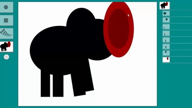 Рекурсивное рисование. Слон.