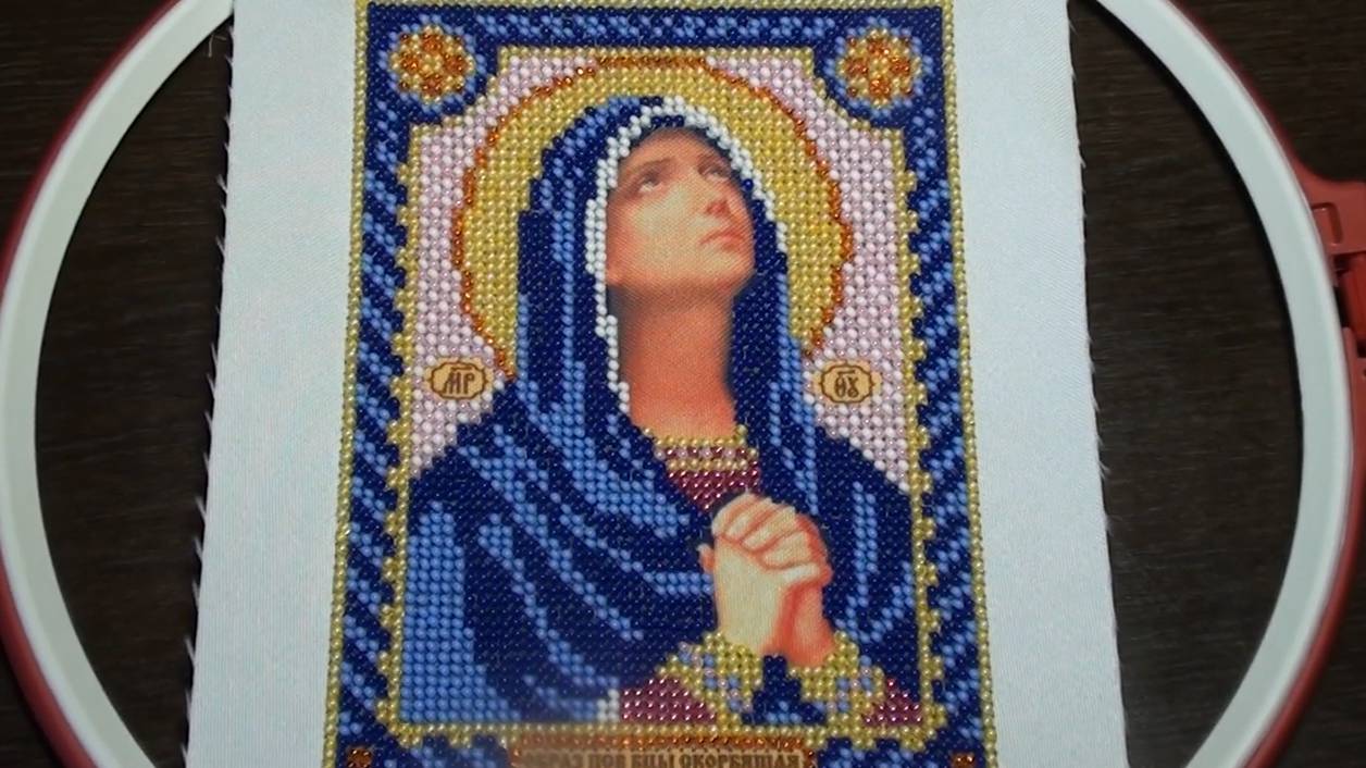 Икона бисером готовая работа