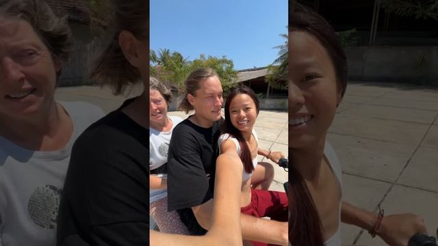 Мама Ирис Петя на одном байке