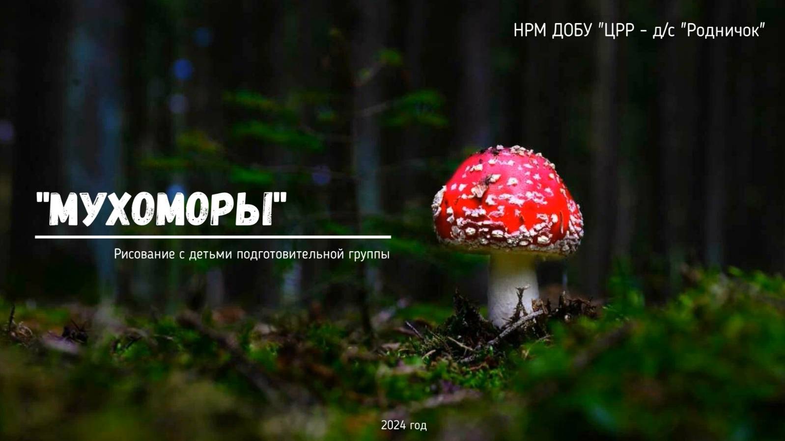 "Мухоморы" Рисование гуашью в подготовительной группе.