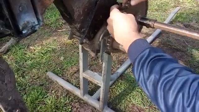 Самодельный цепной ходоуменьшитель. Установка на мотоблок.