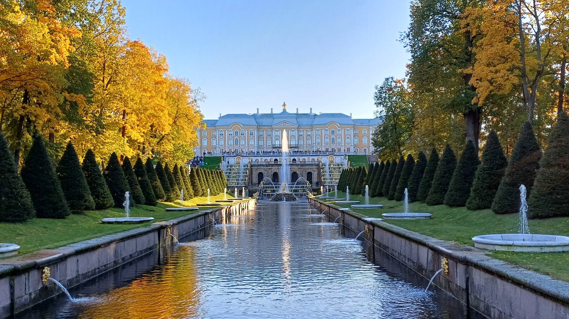 Петергоф осенью. Фонтаны. Дикий восторг.