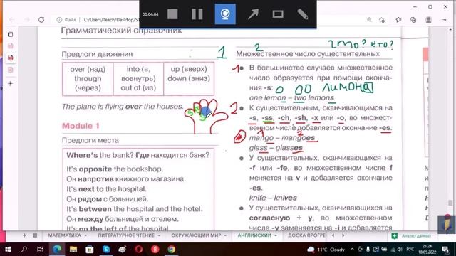 множественное число , 4 класс, Starlight