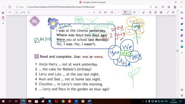 Спотлайт 4 класс, was  were, 9b, стр.76